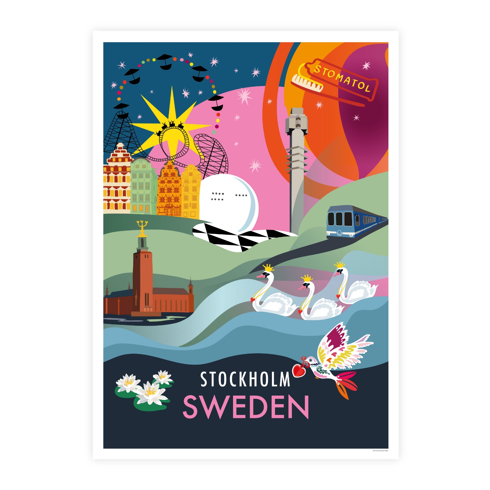 Poster city Stockholm | Handla Lottisson Design online | Designtorget.se